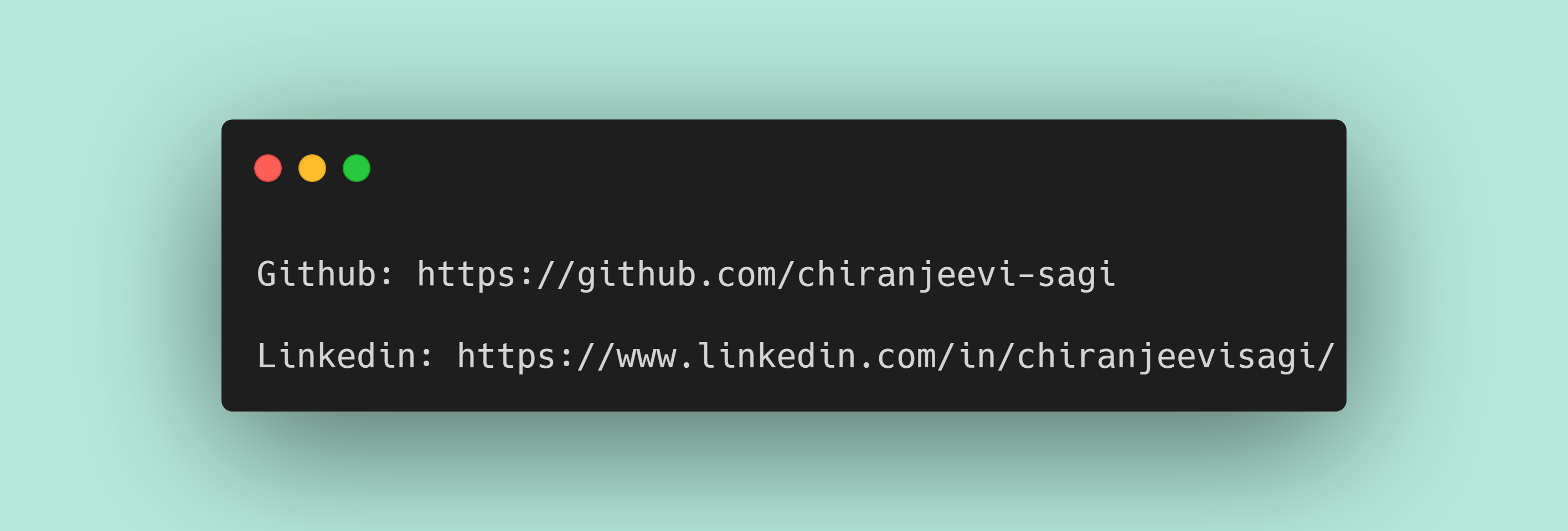 Chiranjevi Sagi Portfolio website